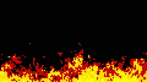 Pixel art flame isolated on black backgr... | Stock Video | Pond5