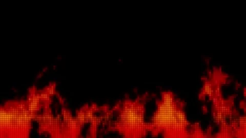 Pixel art flame isolated on black backgr... | Stock Video | Pond5