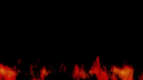 Pixel art flame isolated on black backgr... | Stock Video | Pond5