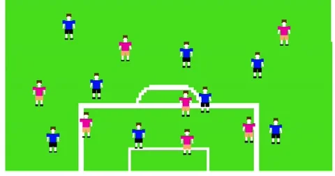 Pixel Art Football Field Soccer players ... | Stock Video | Pond5