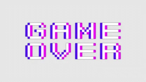 Pixel Art Game Over. Alpha channel | Stock Video | Pond5