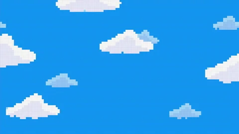 pixel clouds background motion animation... | Stock Video | Pond5