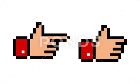 Pixel cursor hand image for game assets.: Graphic #155730505