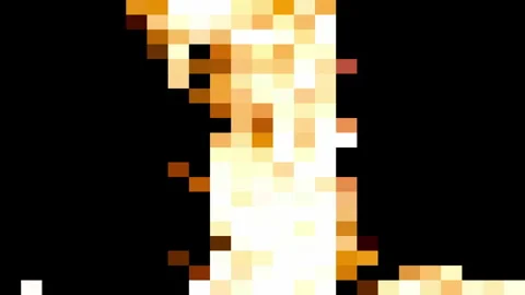 Pixel fire flame on Black background | Stock Video | Pond5