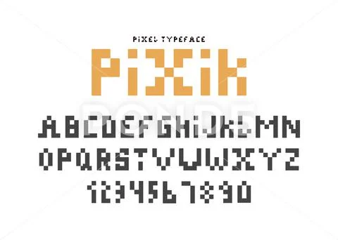 Pixel font. Alphabet retro letters. Alphabet with pixel font. Vector ...