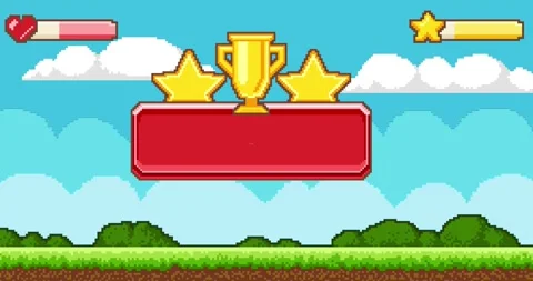 Pixel Game Interface Stock Footage ~ Royalty Free Stock Videos | Pond5