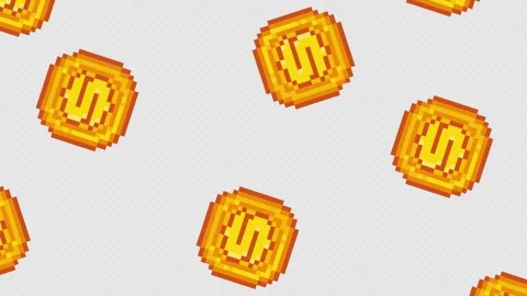 Pixel golden coin rain animation. Dollar... | Stock Video | Pond5