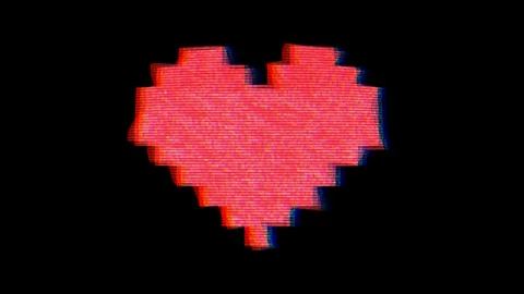 Pixel Heart Animation on Old TV Screen. ... | Stock Video | Pond5