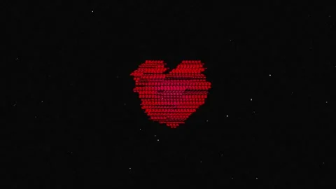 Pixel heart hud holographic symbol on di... | Stock Video | Pond5