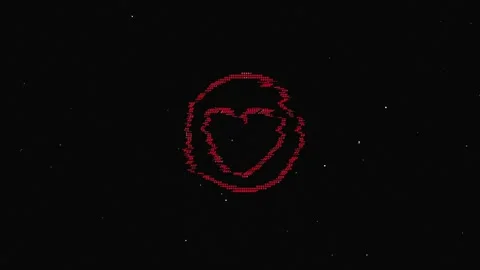 Pixel heart hud holographic symbol on di... | Stock Video | Pond5