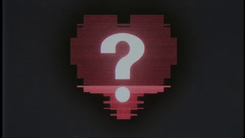 pixel heart with question mark symbol gl... | Stock Video | Pond5