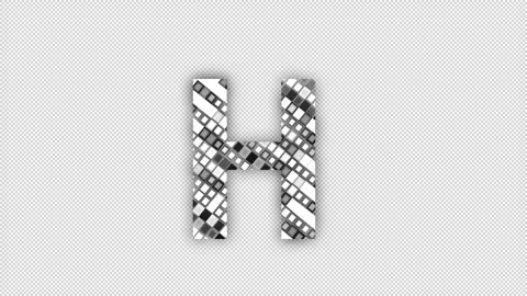 Pixel letter H with alpha channel, alpha... | Stock Video | Pond5