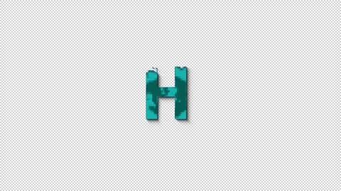 Pixel letter H in blue color with alpha ... | Stock Video | Pond5