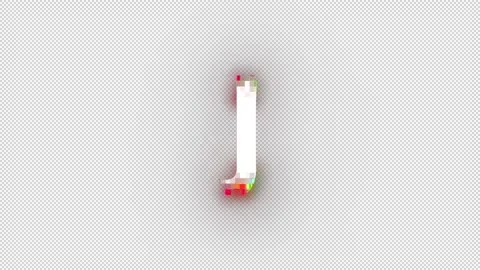 Pixel letter J with alpha channel, pixel... | Stock Video | Pond5