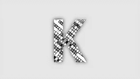 Pixel letter K with alpha channel, alpha... | Stock Video | Pond5