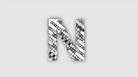 Pixel letter N with alpha channel, alpha... | Stock Video | Pond5