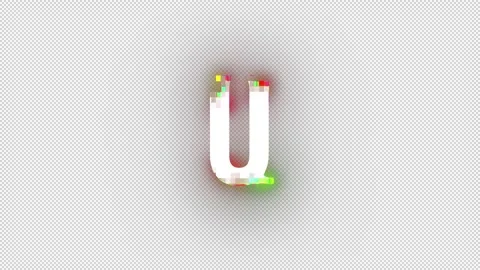 Pixel letter Q with alpha channel, pixel... | Stock Video | Pond5