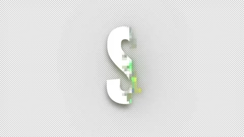Pixel letter S, alphabet letter S, alpha... | Stock Video | Pond5