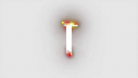 Pixel letter T with alpha channel, pixel... | Stock Video | Pond5