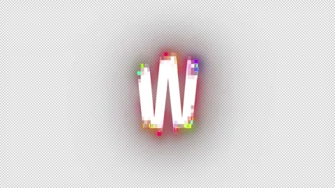 Pixel letter W with alpha channel, pixel... | Stock Video | Pond5
