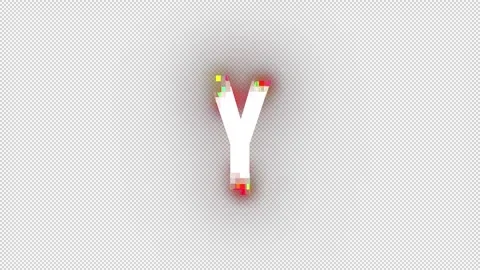 Pixel letter Y with alpha channel, pixel... | Stock Video | Pond5