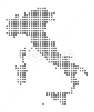 Pixel map of Italy. Vector dotted map of Italy isolated on white ...