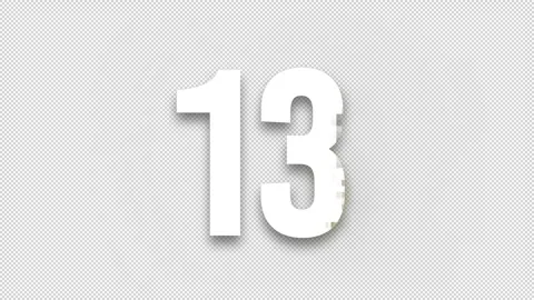 Pixel number 13, number thirteen, alpha ... | Stock Video | Pond5