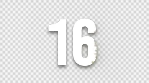 Pixel number 16, number sixteen, alpha c... | Stock Video | Pond5