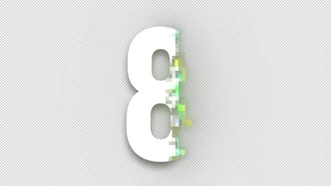 Pixel number 8, number eight, alpha chan... | Stock Video | Pond5