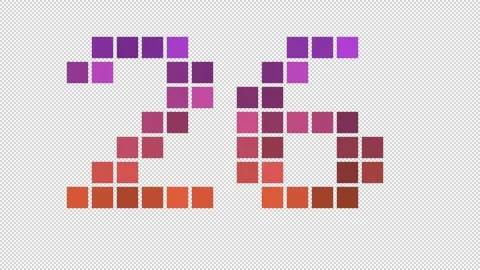 Pixel numeral 26 in retro style, number ... | Stock Video | Pond5