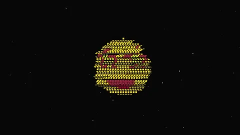 Pixel smile hud holographic symbol on di... | Stock Video | Pond5