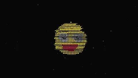 Pixel smile hud holographic symbol on di... | Stock Video | Pond5