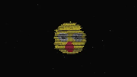 Pixel smile hud holographic symbol on di... | Stock Video | Pond5