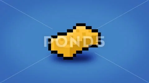 Pixel yellow sponge on blue background - high res 8 bit wallpaper ...