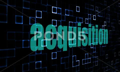 Pixelated words acquisition on digital background Illustration #52555600