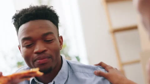 Pizza, fast food and love with a black c... | Stock Video | Pond5