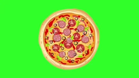Pizza rotating animation on green screen... | Stock Video | Pond5