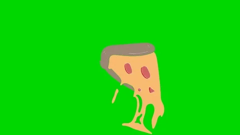 pizza slices hand drawn green screen. fl... | Stock Video | Pond5