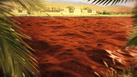 Plague Egypt River Nile Turns To Blood | Stock Video | Pond5