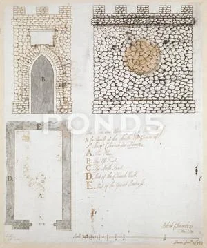The Plan, and Elevations of a Bone-House to be Built at the North East ...