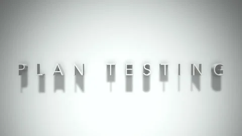 plan testing 3D title animation white te... | Stock Video | Pond5