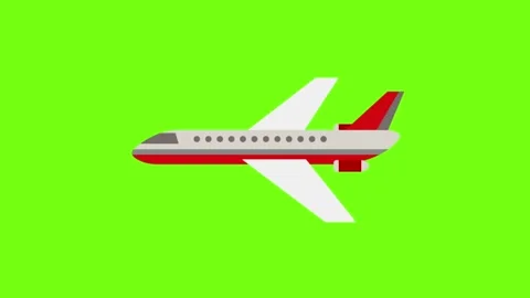 Plane 3D Animated Icon on Green Screen B... | Stock Video | Pond5