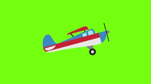 Plane 3D Animated Icon on Green Screen B... | Stock Video | Pond5
