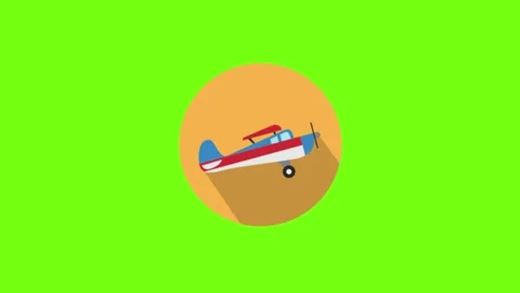 Plane 3D Animated Icon on Green Screen B... | Stock Video | Pond5