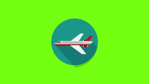 Plane 3D Animated Icon on Green Screen B... | Stock Video | Pond5