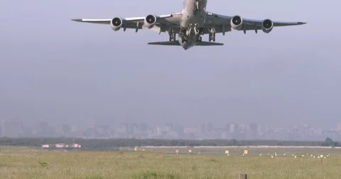 Plane Boeing 747 Take Off 4K | Stock Video | Pond5