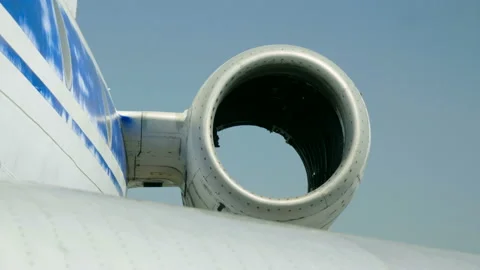 Plane. Cowling without jet engine of pas... | Stock Video | Pond5