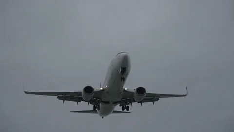 plane landing over Black sea. airplane l... | Stock Video | Pond5