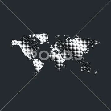 In-plane raster world map. vector illustration Illustration #170317560