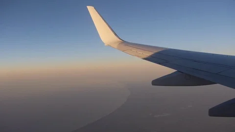 Plane Wing Flying - Static | Stock Video | Pond5